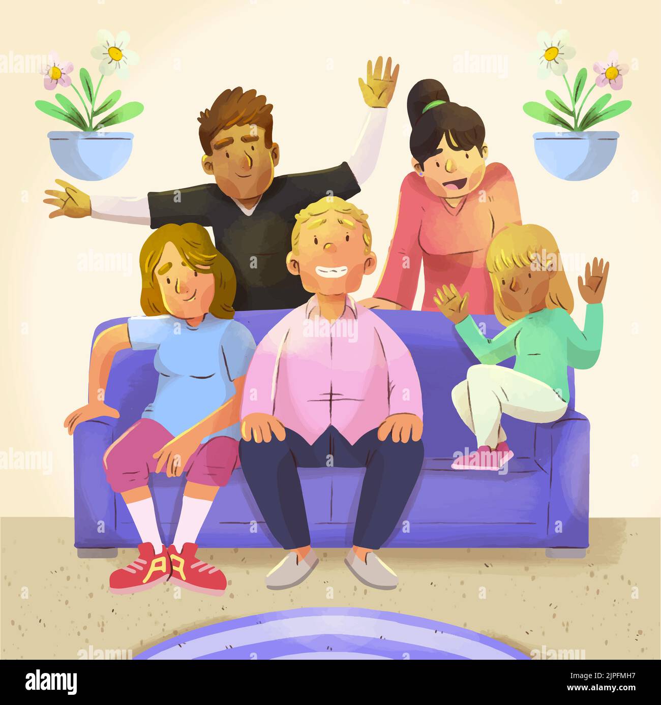 Watercolor family reunion Vector illustration Stock Vector Image & Art ...