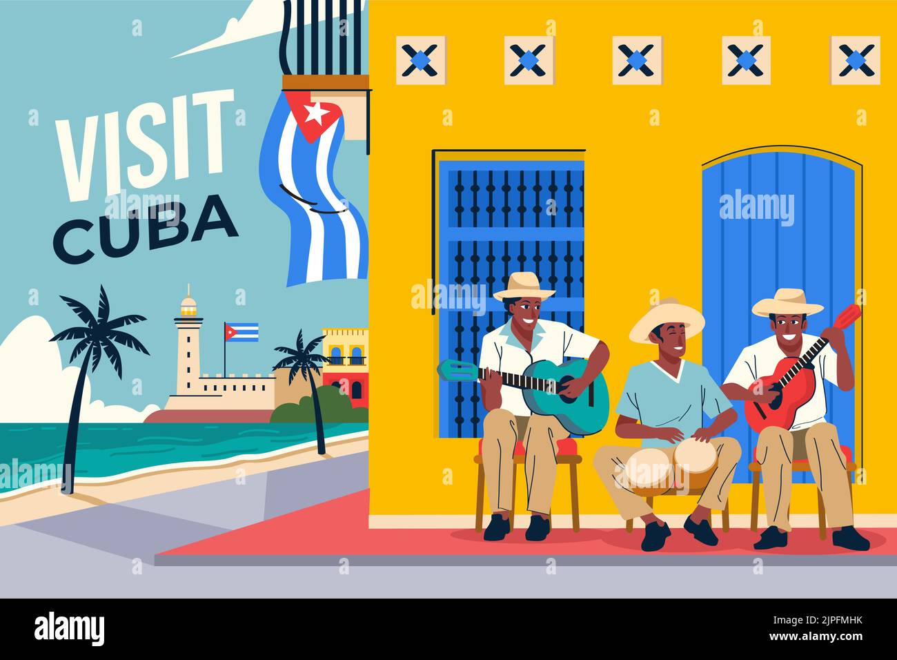 Beautiful cuba destination Vector illustration Stock Vector Image & Art ...