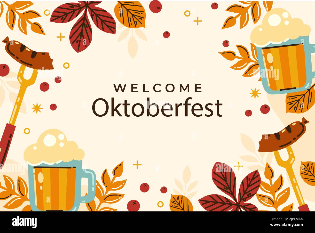 Flat background for oktoberfest festival Vector illustration Stock ...