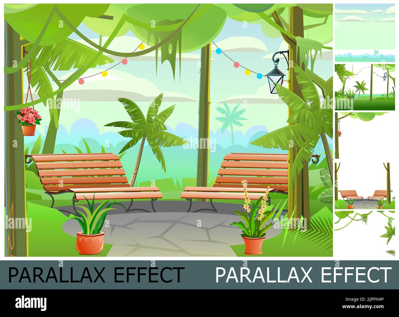 Old city park with fence. Beautiful natural place to stay. Wooden ...