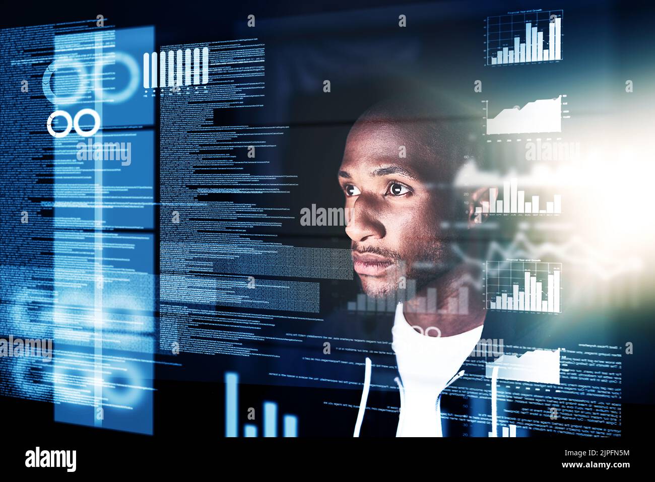 Something in the source code needs fixing. a young male hacker cracking ...