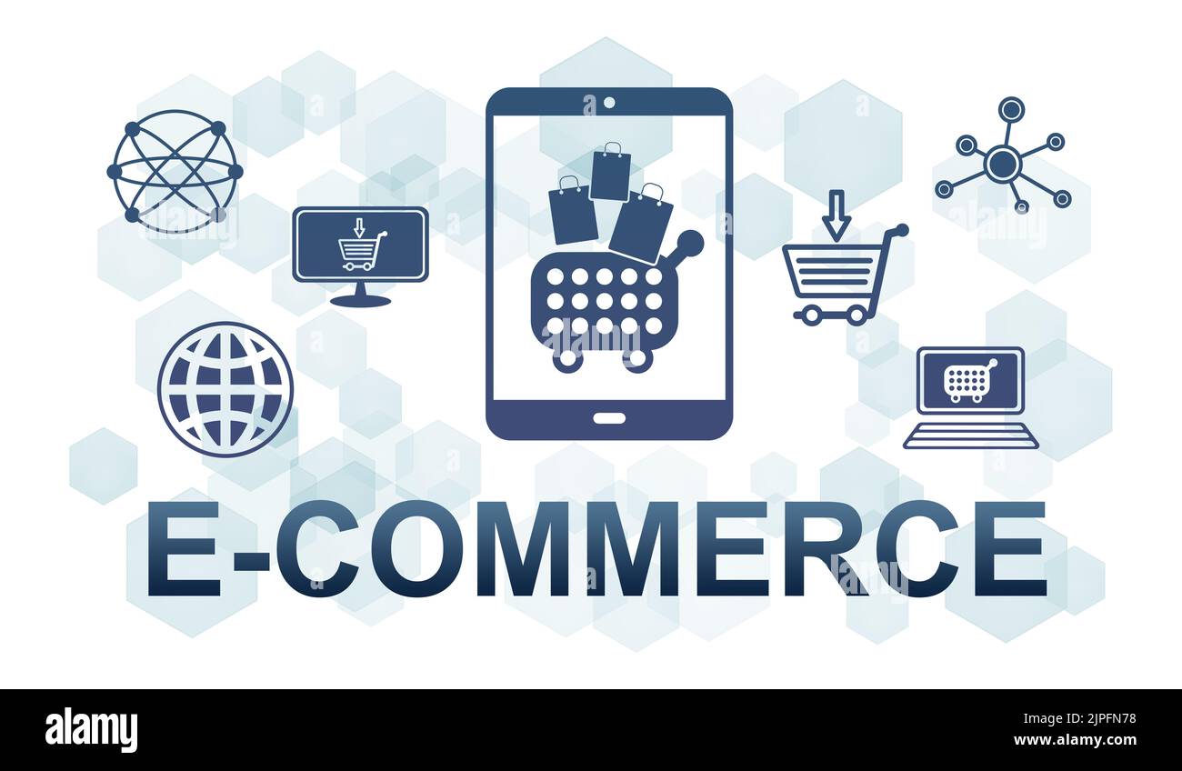 Illustration of an e-commerce concept Stock Photo - Alamy