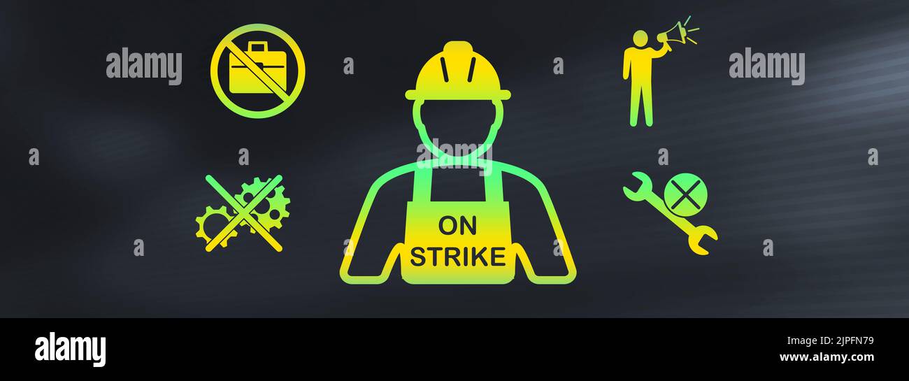 Illustration of a strike concept Stock Photo - Alamy