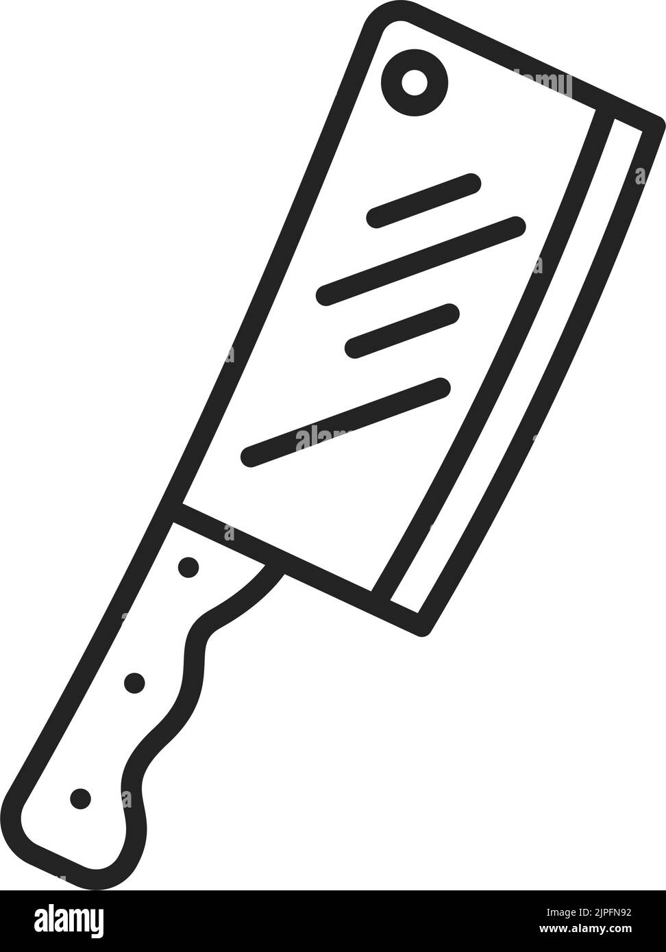 Cleaver knife vector thin line icon. Kitchen chef cutlery, butcher ... Cleaver knife vector thin line icon. Kitchen chef cutlery, butcher ...