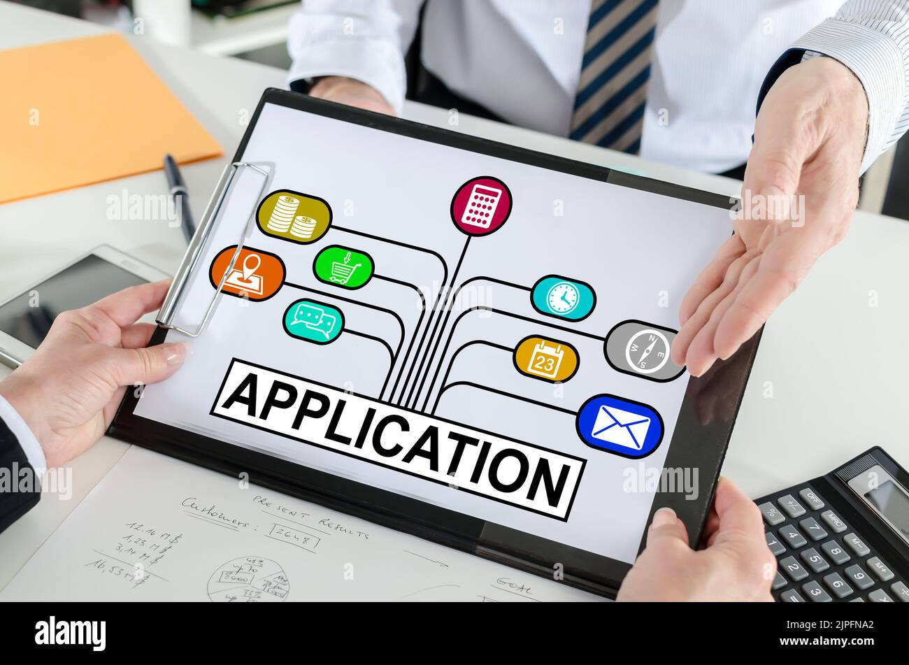 Application concept shown by a businessman Stock Photo - Alamy