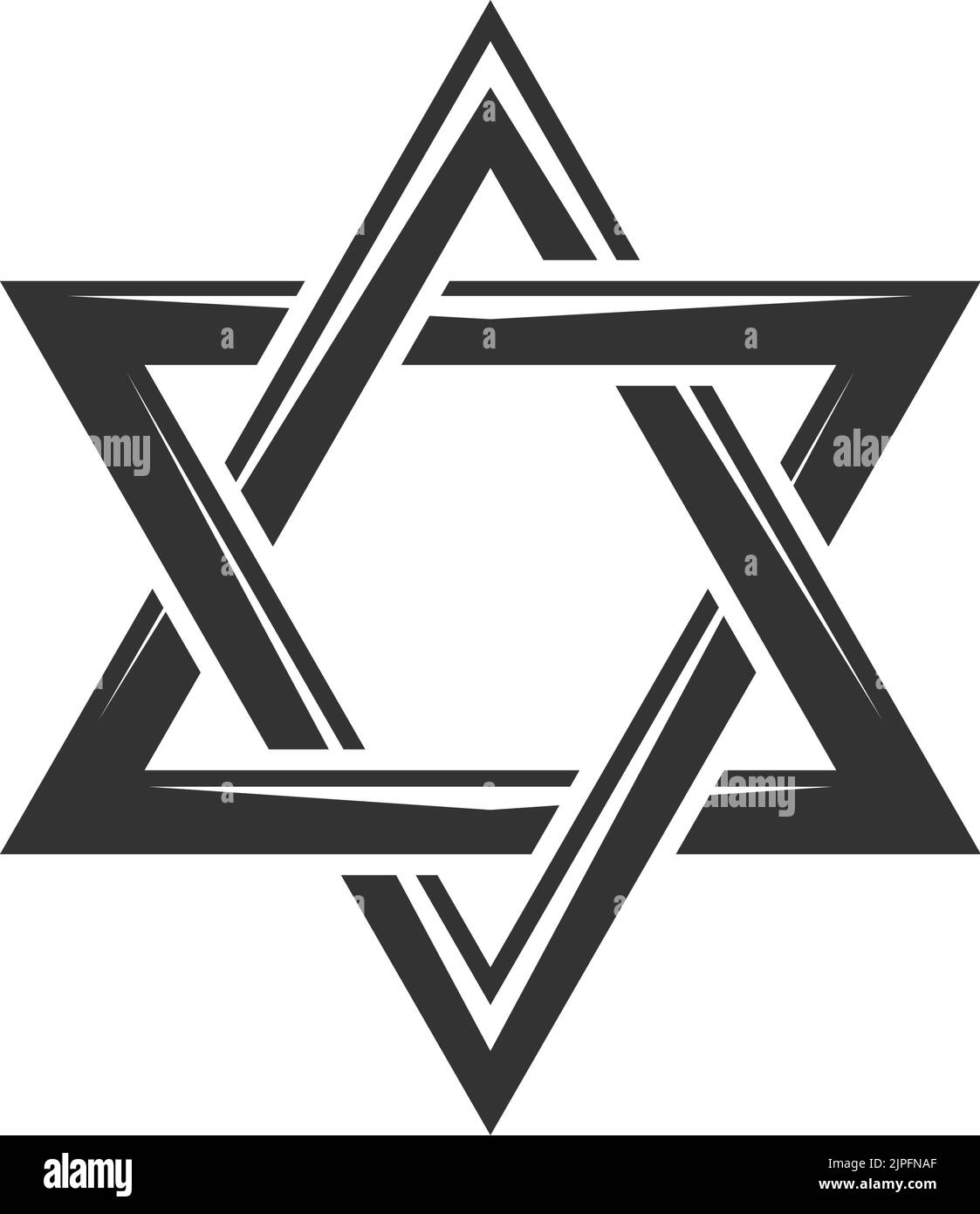 David star isolated monochrome shield of Magen. Vector symbol of Jewish ...