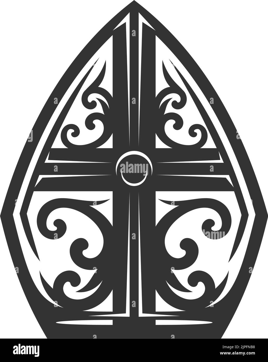 Church stained glass window isolated vintage frame. Vector ornamental ...