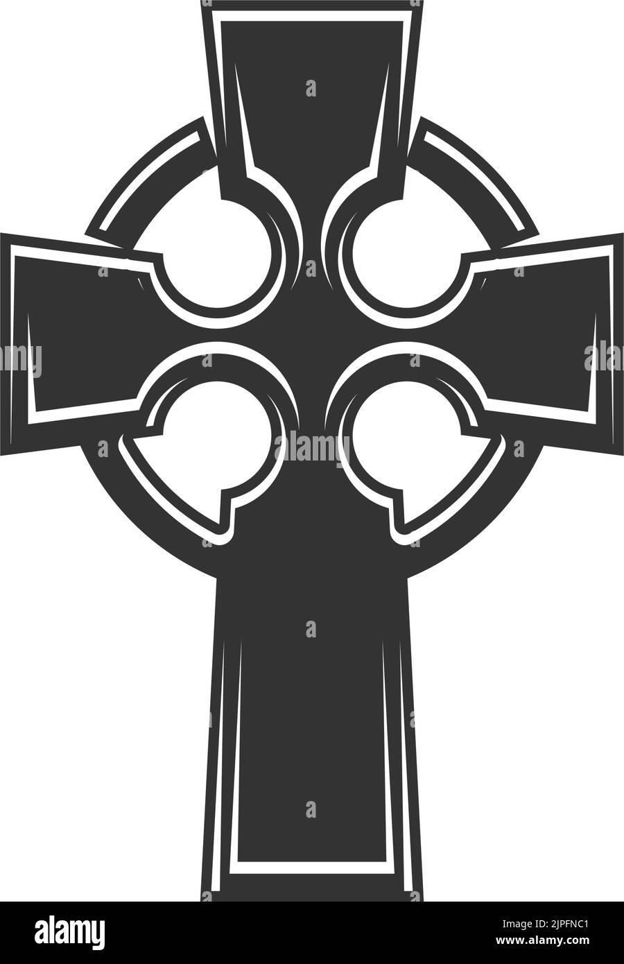Catholic religion symbol, celtic cross isolated icon. Vector ancient ...