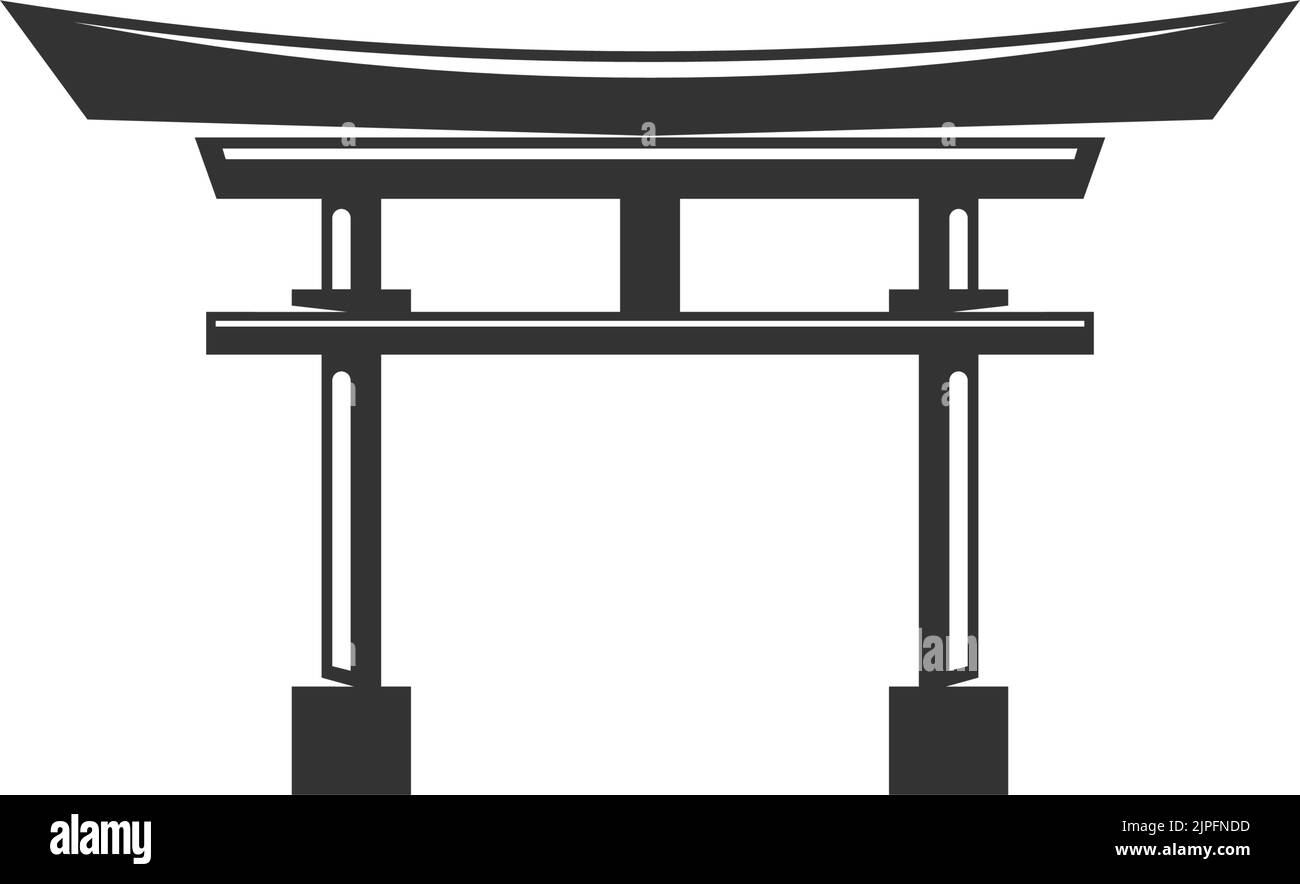 Japanese Torii Gate isolated Shinto shrine entrance. Vector Japan ...