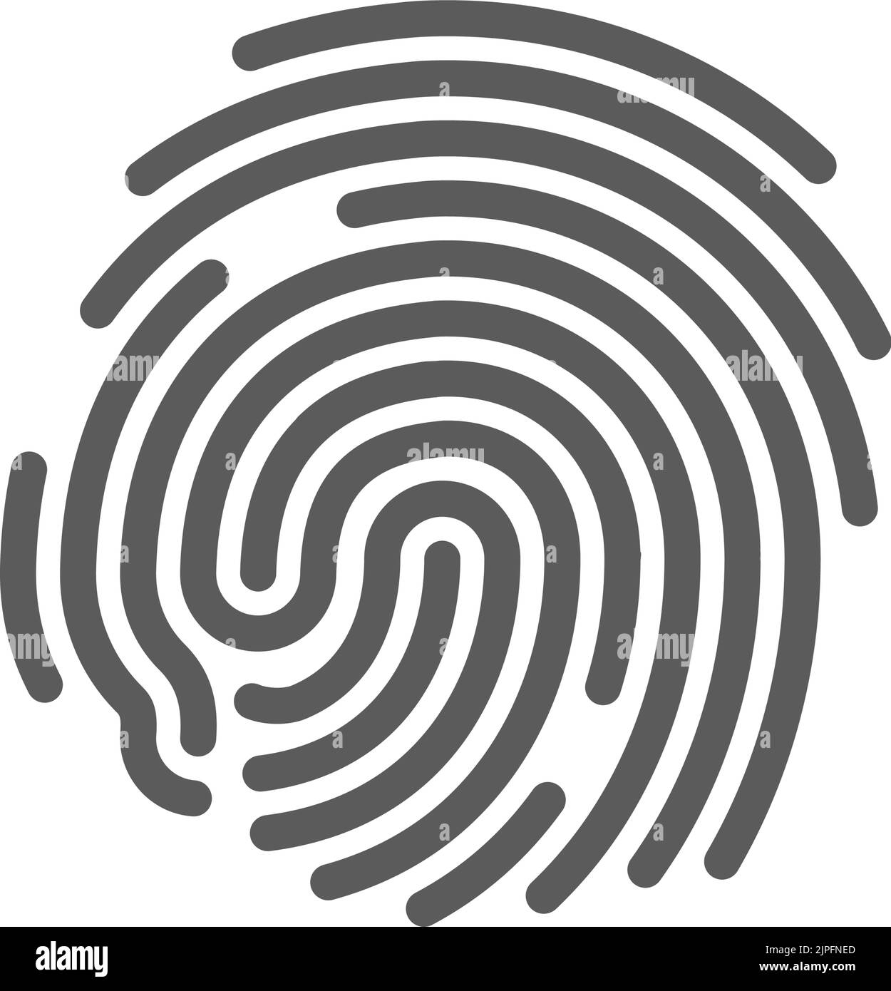 Scan Of Finger Print Isolated Fingerprint Outline Icon Vector Thumbprint Police Id Fingers
