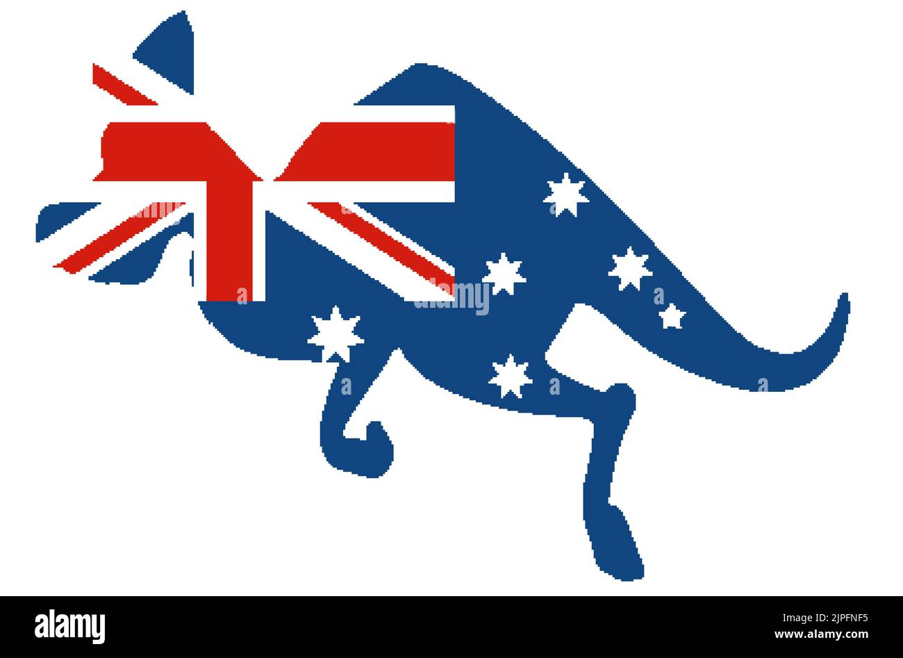 Australian flag in shape of kangaroo illustration Stock Vector Image ...