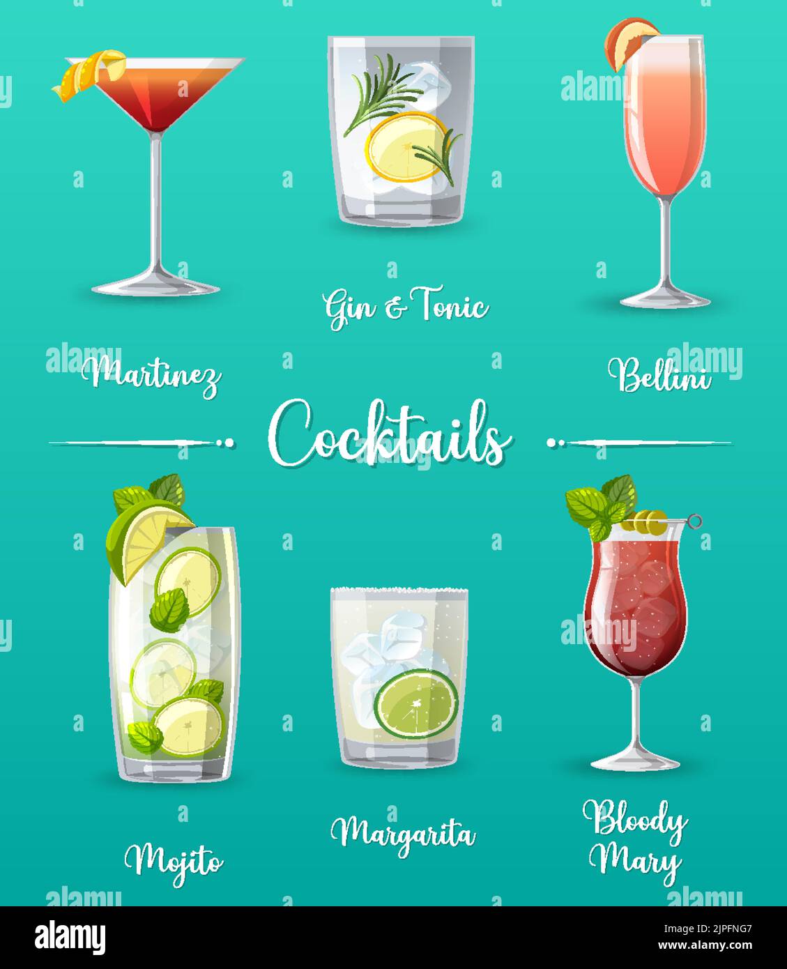 Cocktail Menu Poster Design Illustration Stock Vector Image And Art Alamy