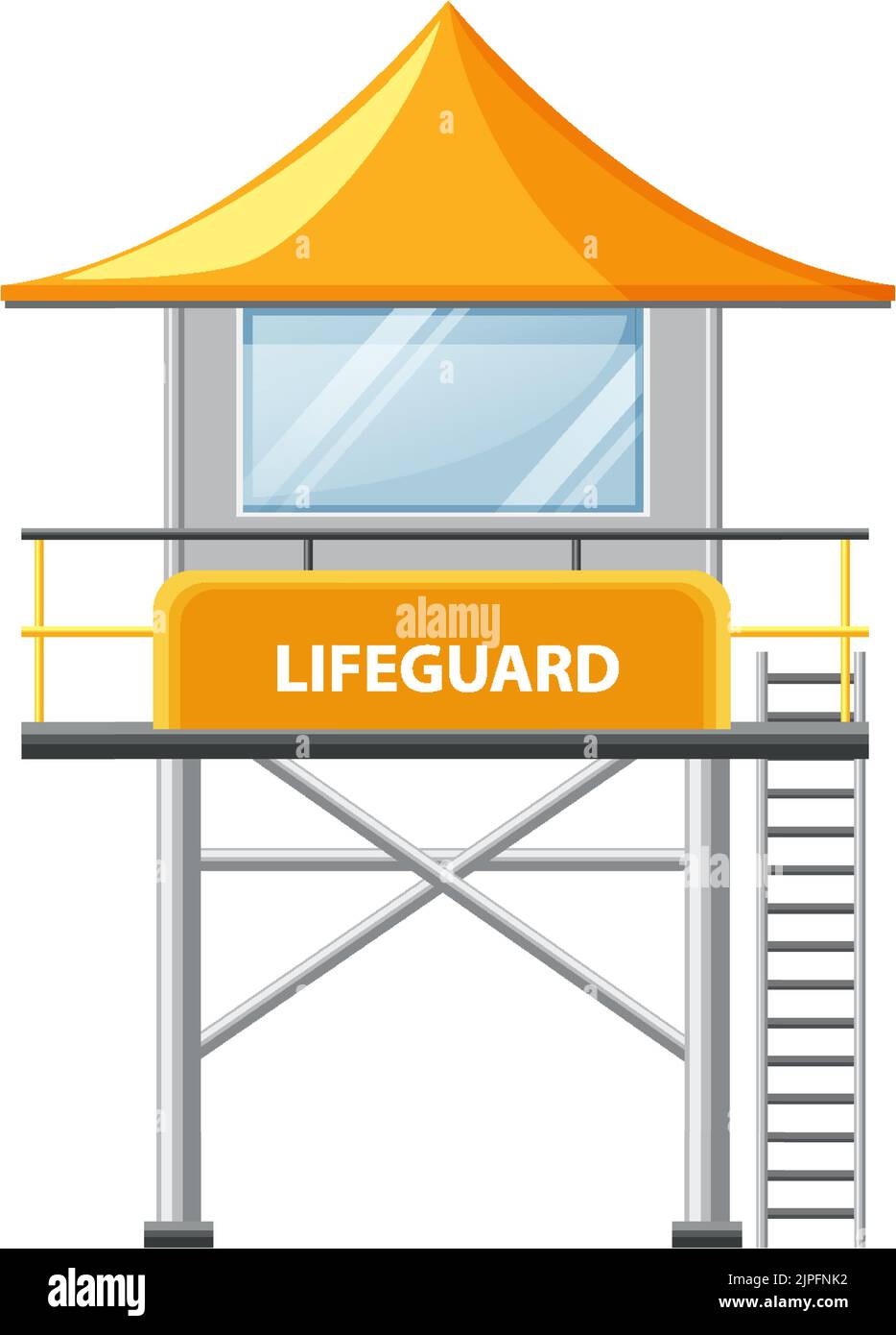 Beach lifeguard tower isolated illustration Stock Vector Image & Art ...