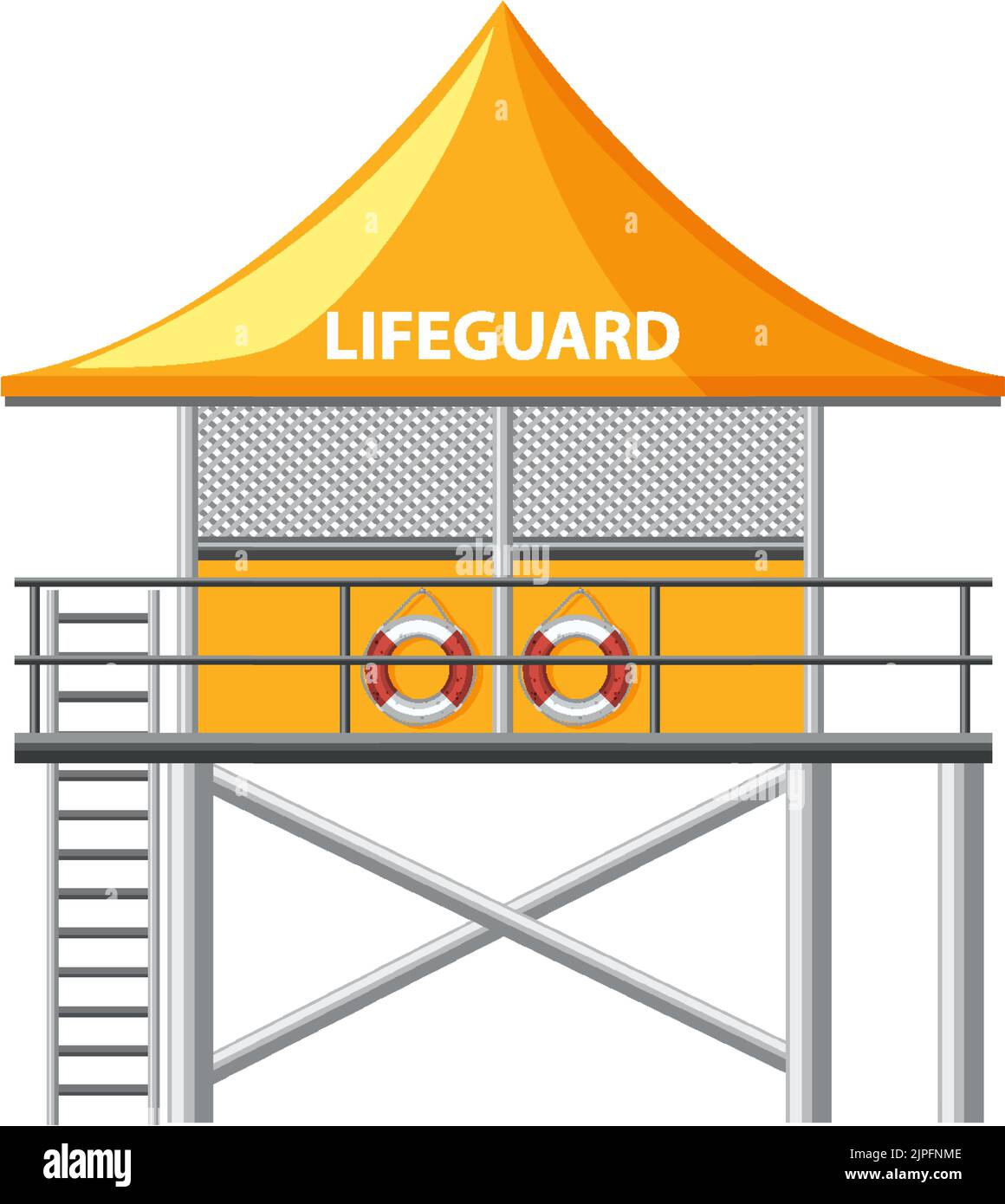 Beach lifeguard tower isolated illustration Stock Vector Image & Art ...