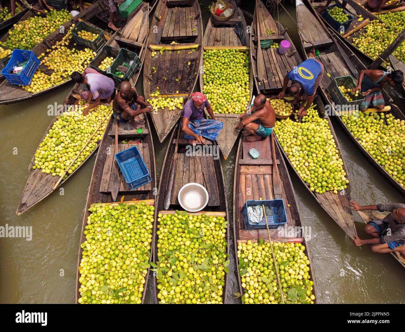 Barisal, Barisal, Bangladesh. 18th Aug, 2022. A Floating Guava market ...