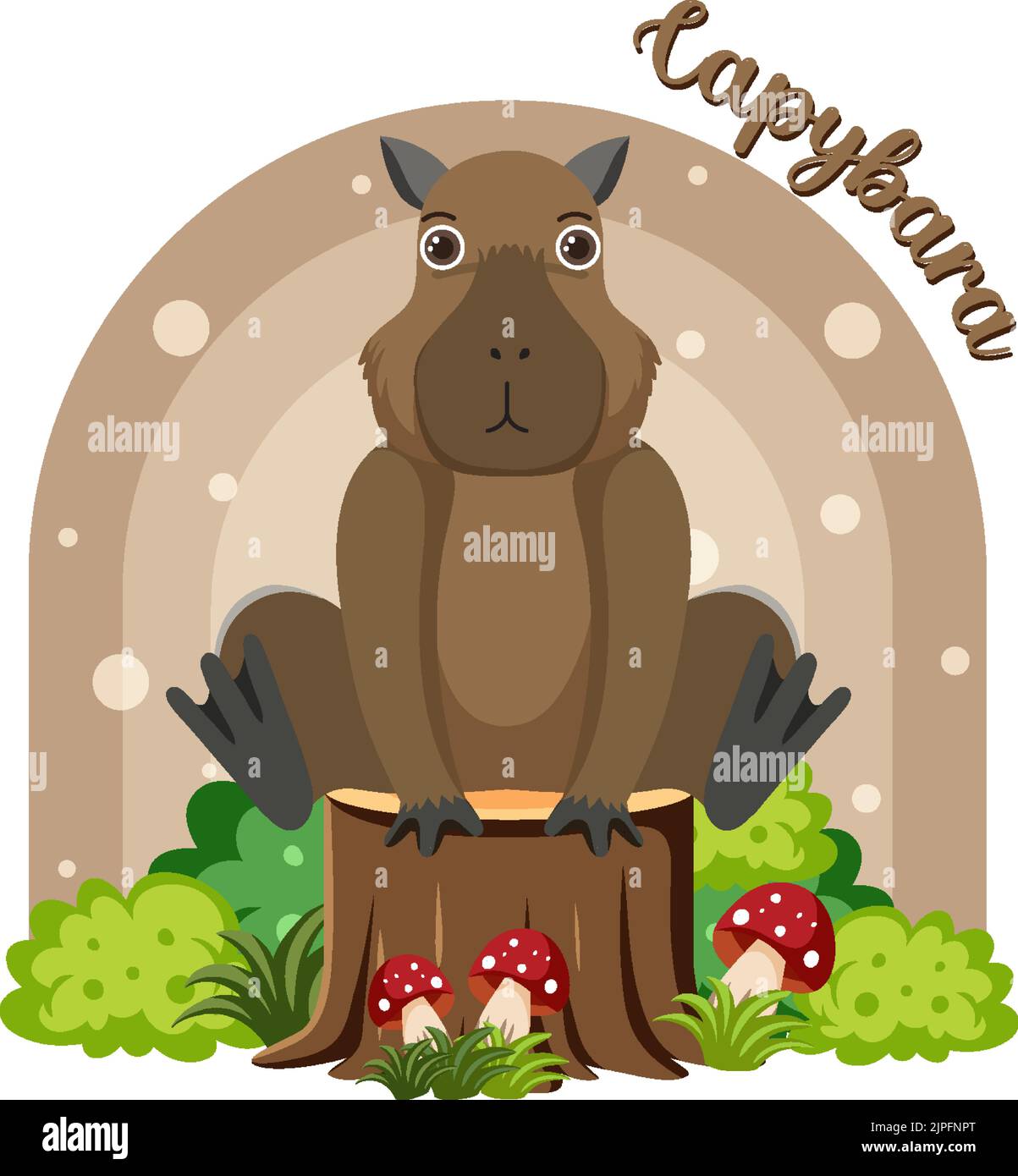 Cute capybara in cartoon flat style illustration Stock Vector Image ...