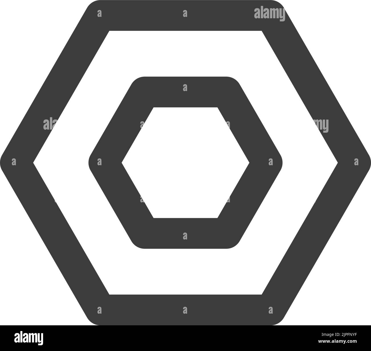 Nut bolt isolated tightening fastener outline icon object. Vector ...