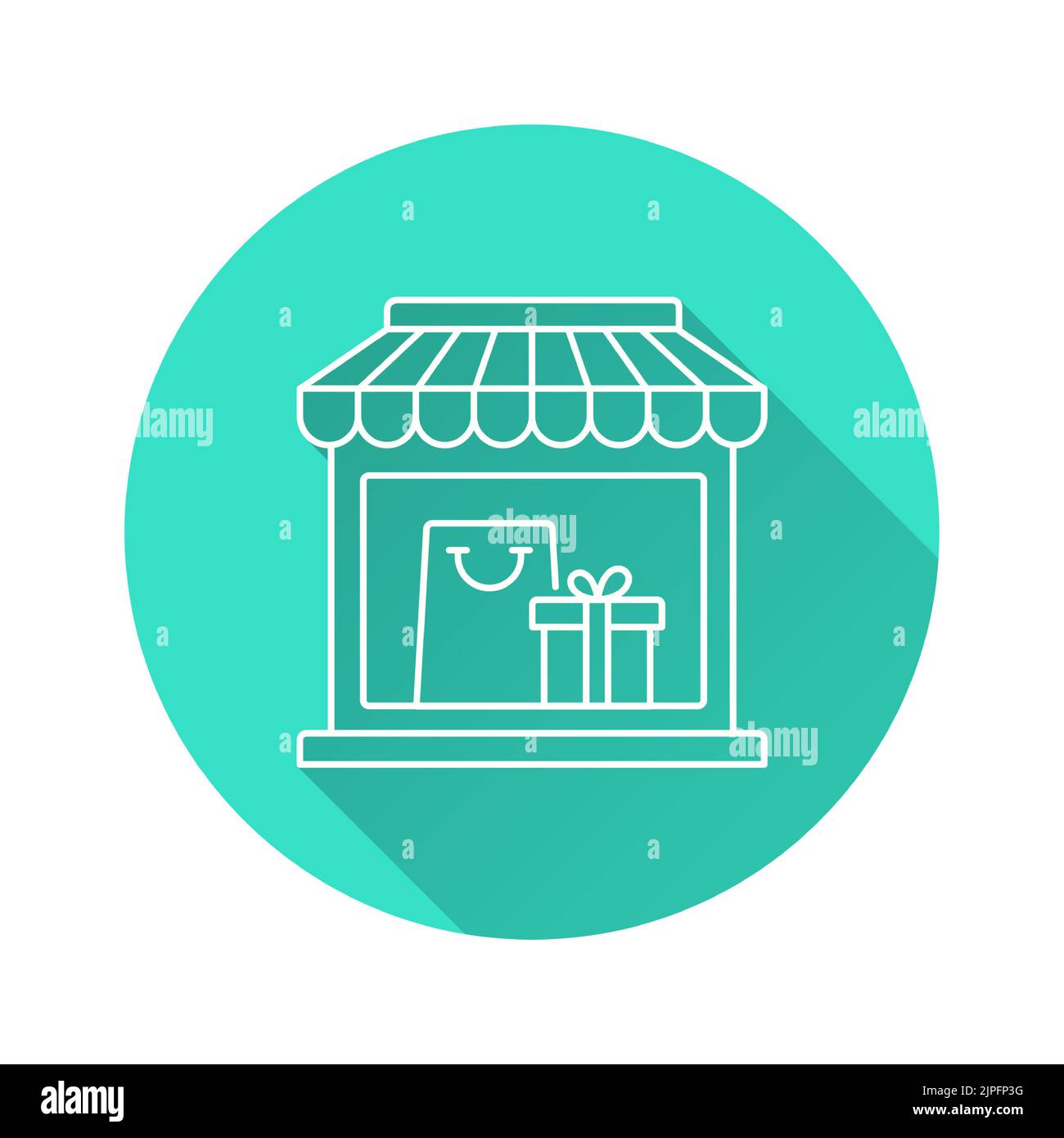 Souvenir shop icon. Simple illustration with long shadow for graphic ...