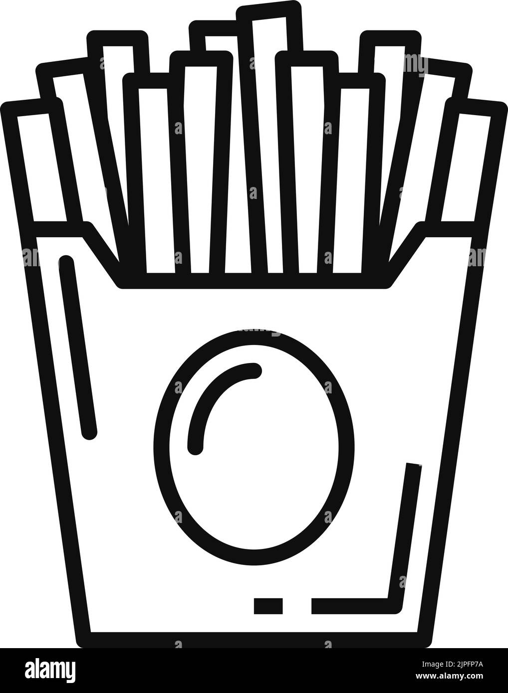 Fried striped potato isolated outline french fries line art icon ...