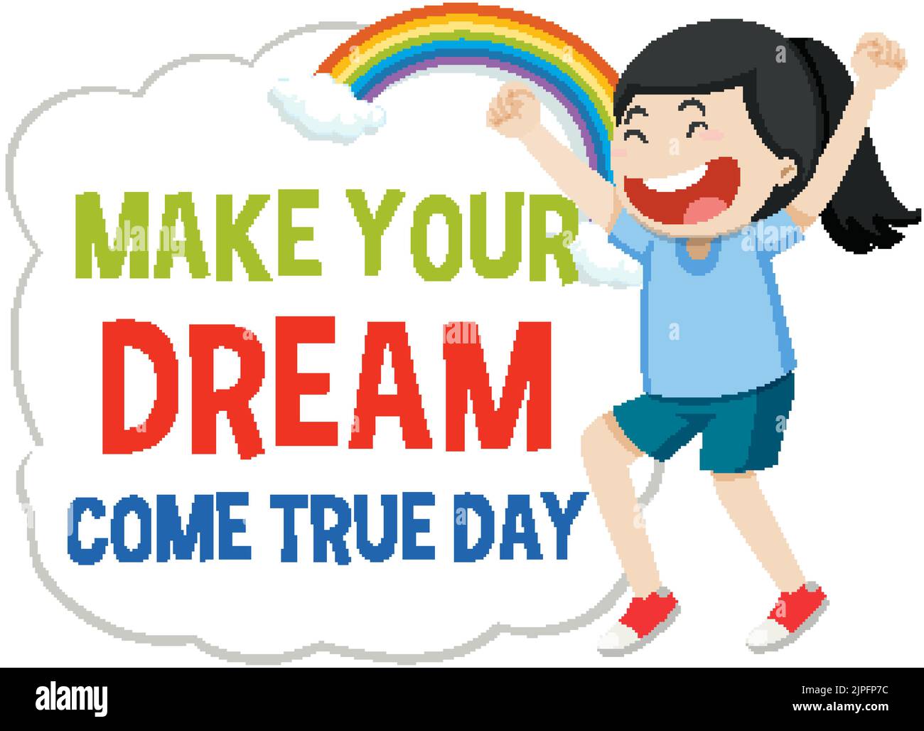 Make Your Dream Come True Day Logo Concept illustration Stock Vector ...