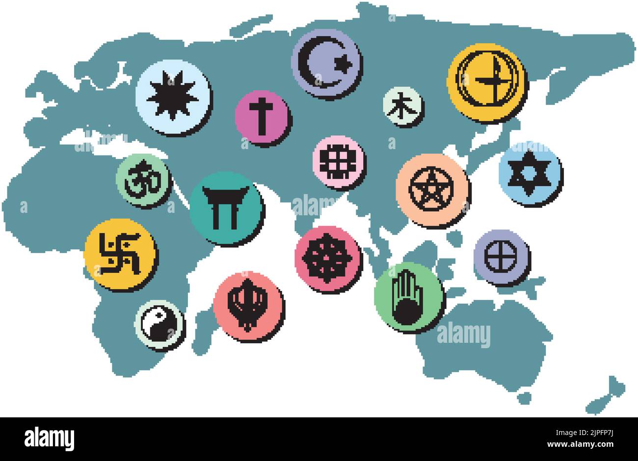 World religion symbols concept illustration Stock Vector Image & Art ...