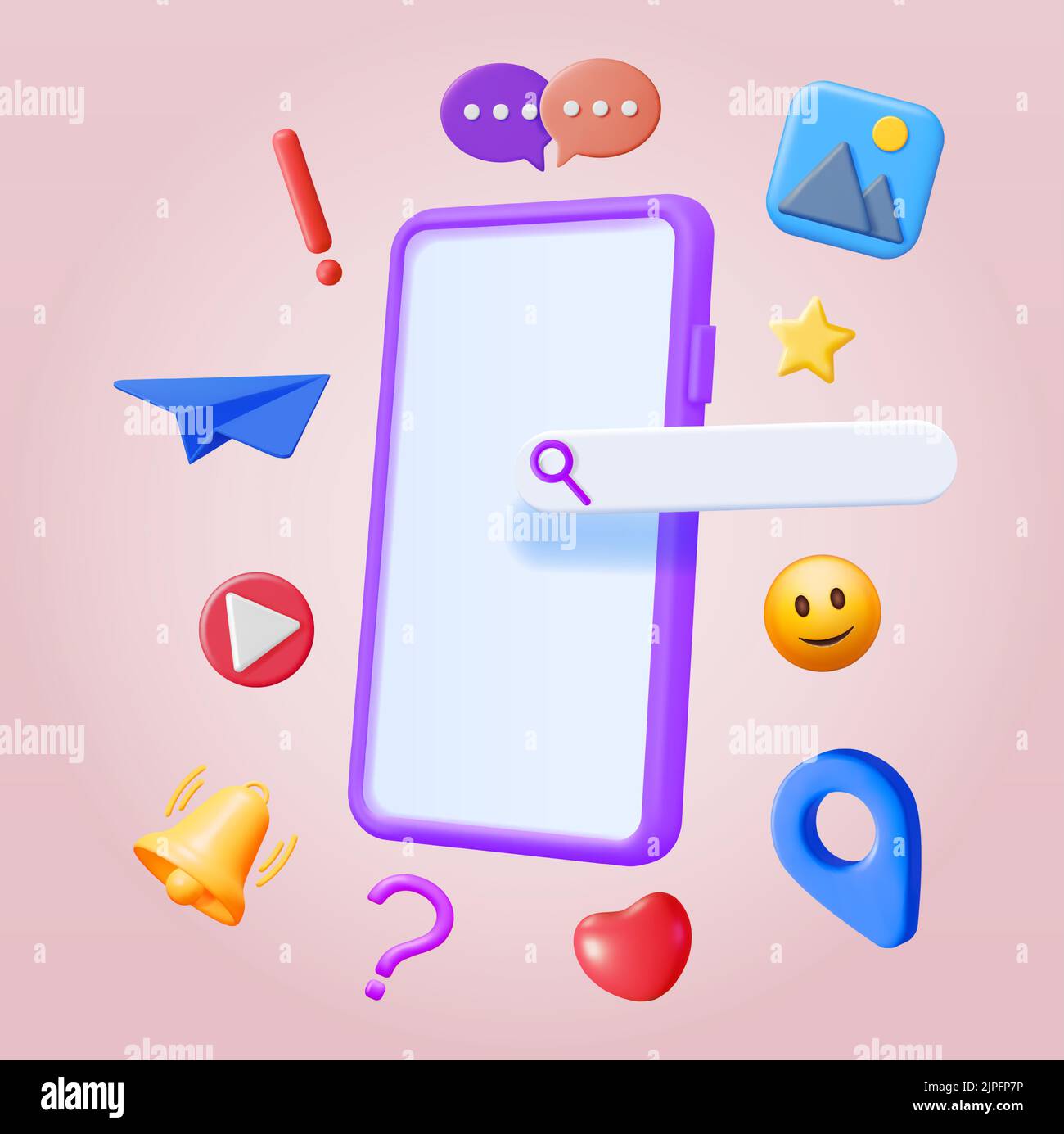 3D Social Media Concept Isolated Stock Vector Image & Art - Alamy