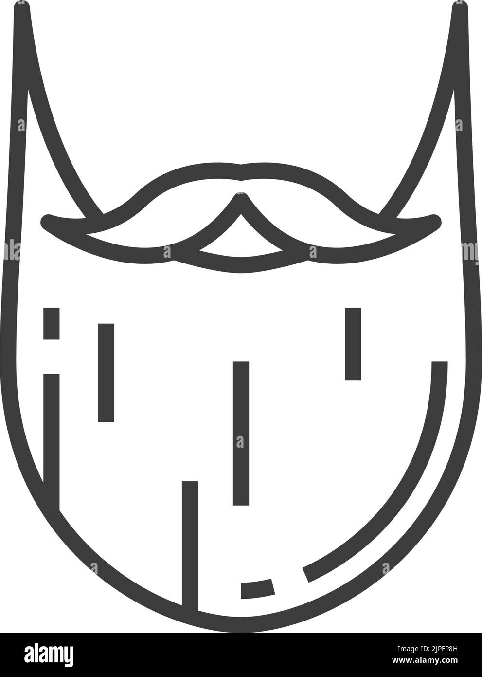 Beard and moustaches isolated outline icon. Vector retro man hairstyle ...