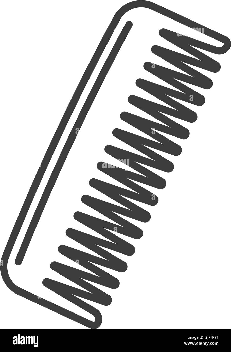 Wooden hair brush isolated outline icon. Vector retro hairbrush ...