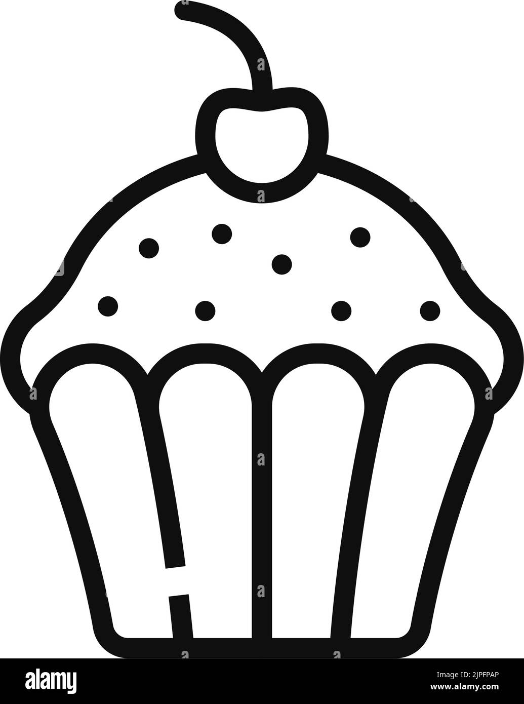 Muffin bakery food isolated outline icon. Vector fresh dessert ...