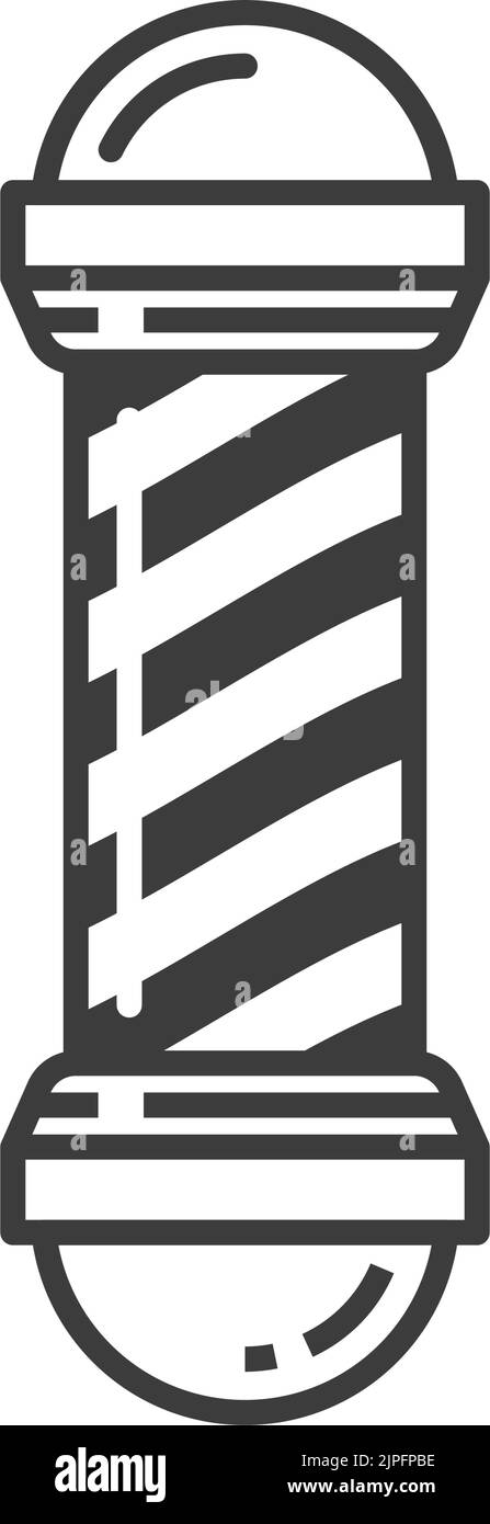 Staff with helix stripes isolated barbershop pole line art icon. Vector ...