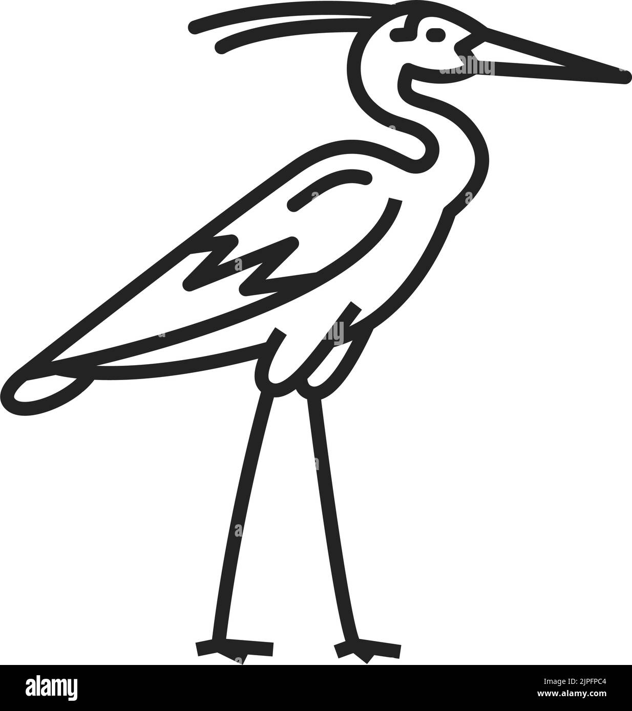 Ibis sacred bird of Egypt isolated outline vector icon, ancient ...