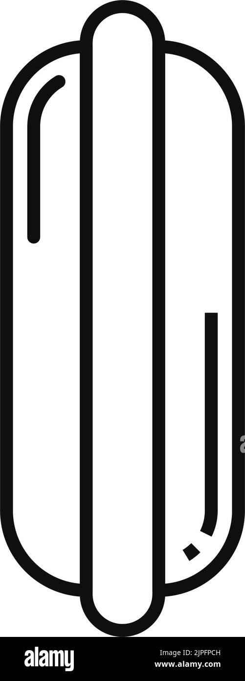 Bun with sausage isolated hotdog fastfood snack outline icon. Vector ...