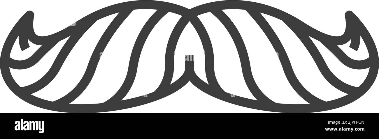 Retro moustaches with curved upper ends, barbershop hairstyle isolated ...