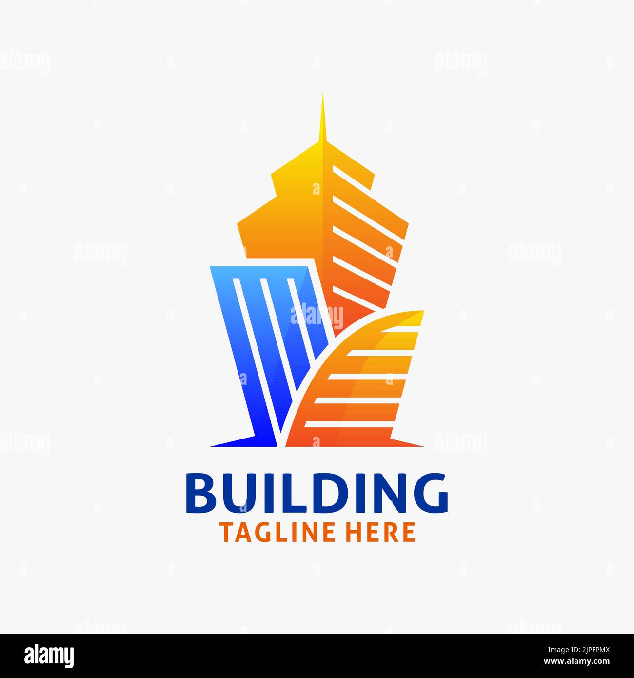 Tower building logo design. City building architecture logo design ...