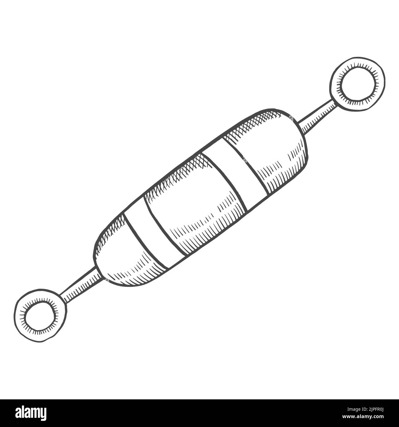 fishing bobber float isolated doodle hand drawn sketch with outline ...