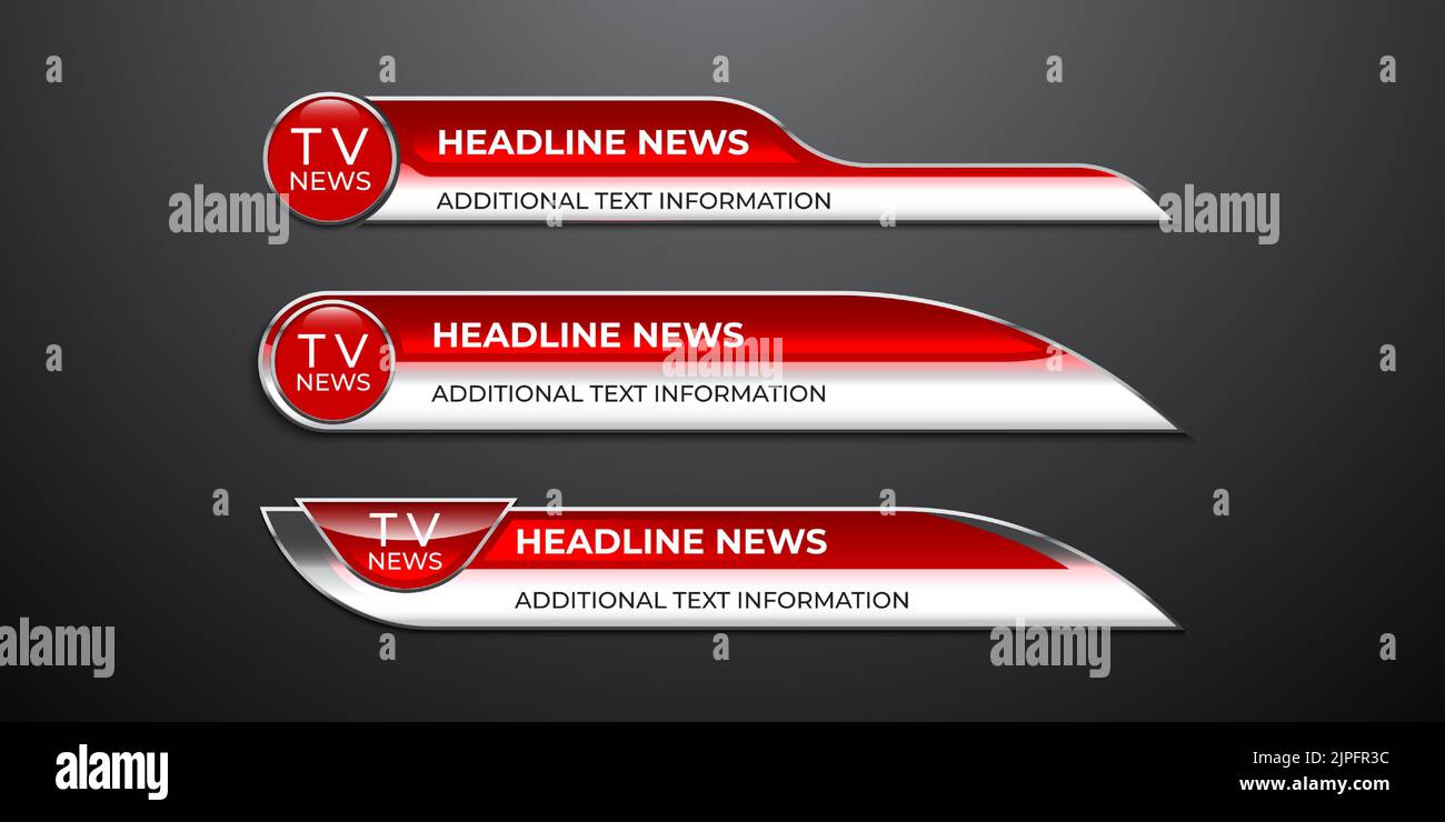 Broadcast news lower third modern banner template for television, video ...
