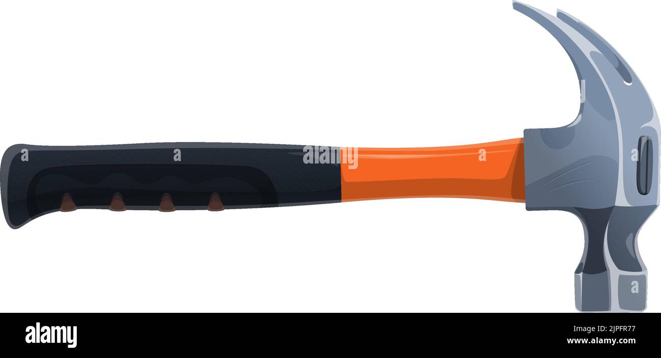 Hammer tool, carpentry and woodwork instrument, vector flat icon ...