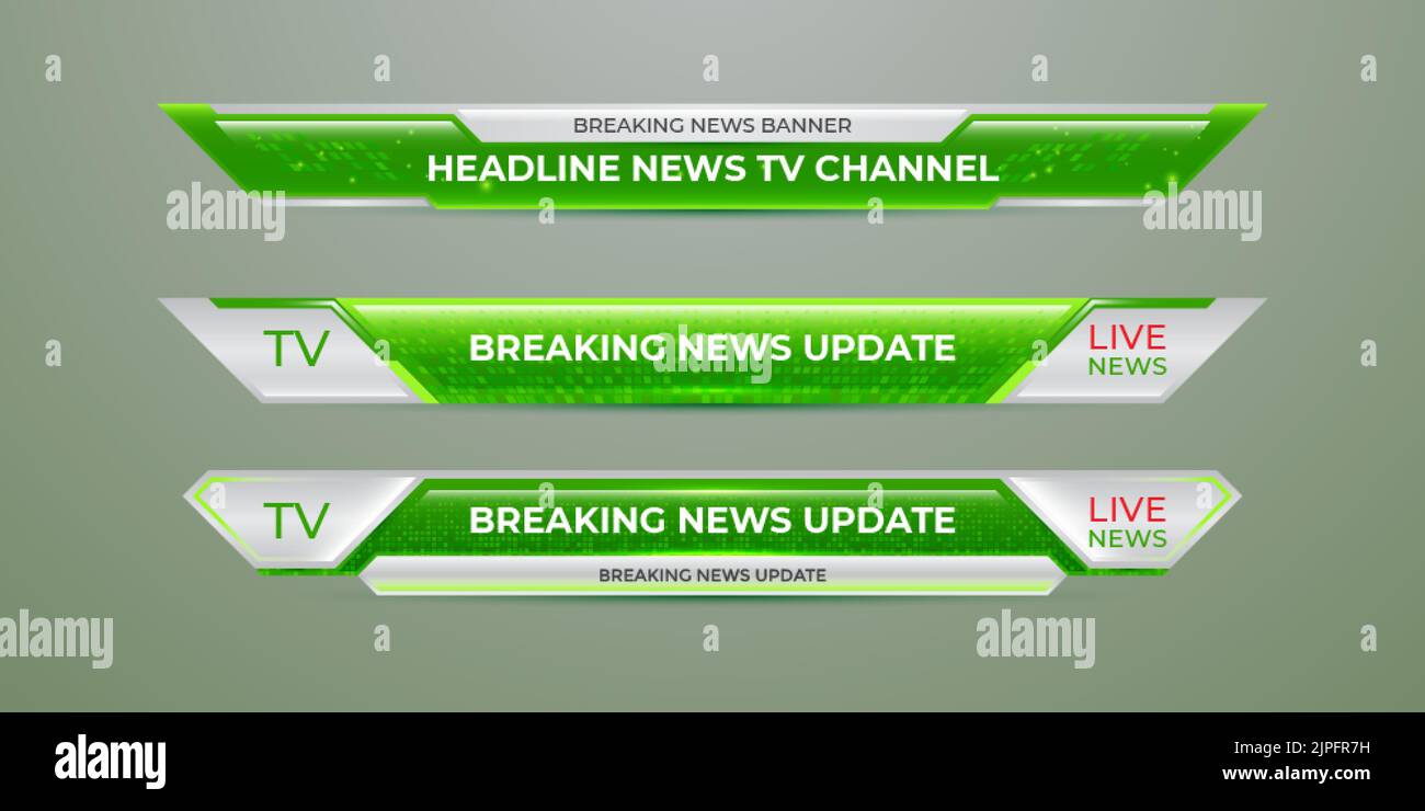 Broadcast news lower third modern banner template for television, video ...
