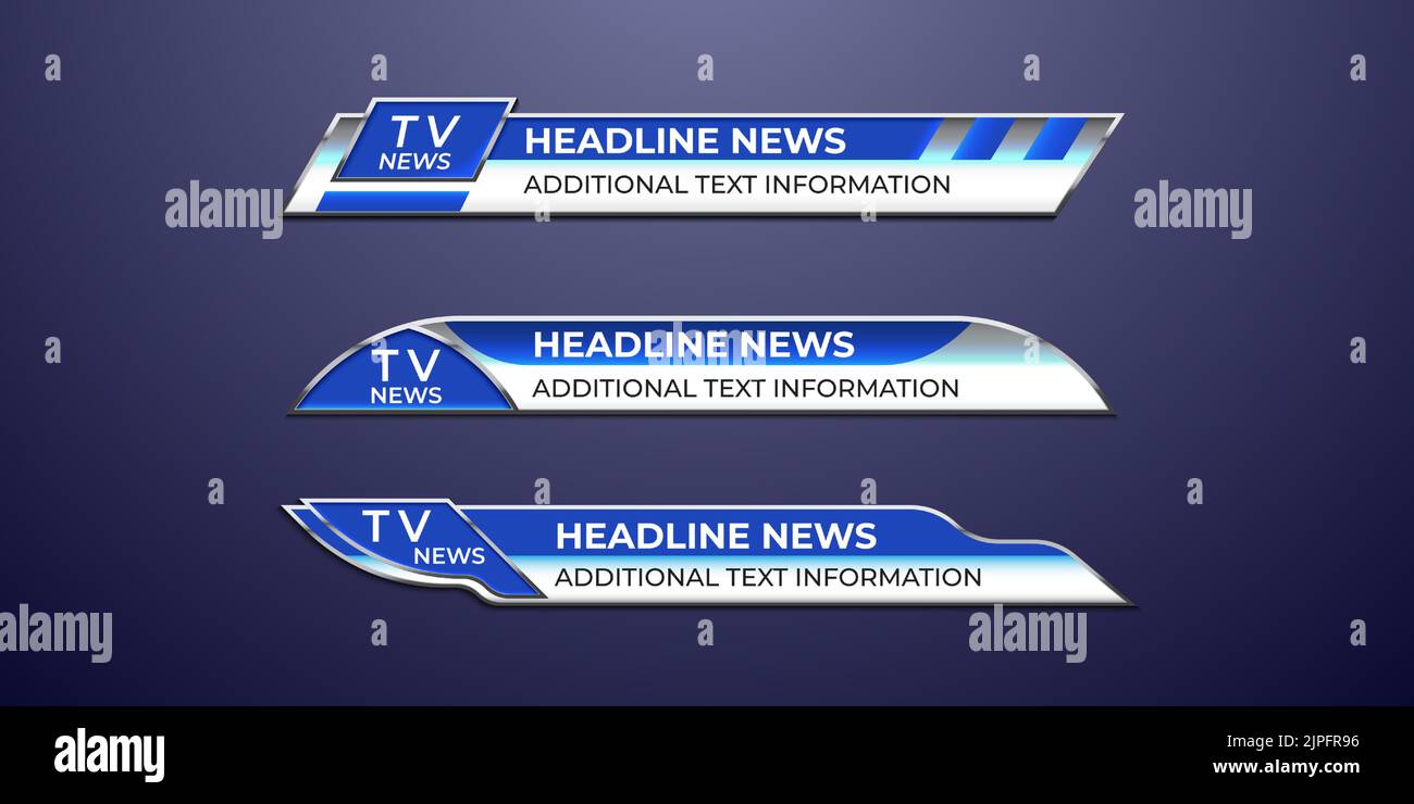 Broadcast news lower third modern banner template for television, video ...