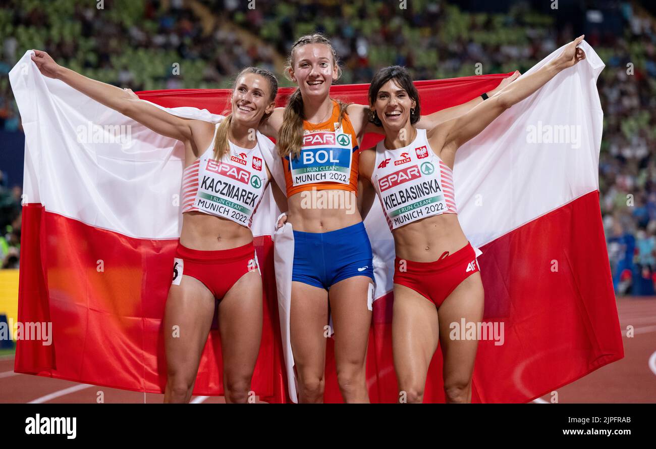 Munich, Germany. 17th Aug, 2022. European Championships, Athletics, 400m, Women, Final at ...
