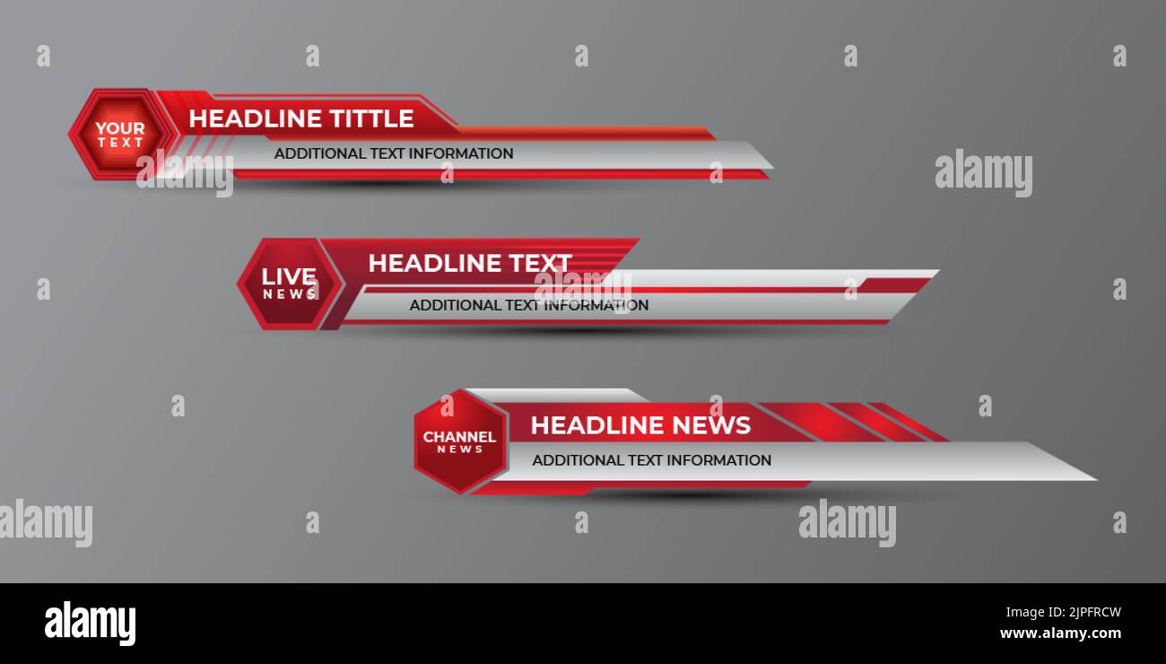 Broadcast news lower third modern banner template for television, video ...