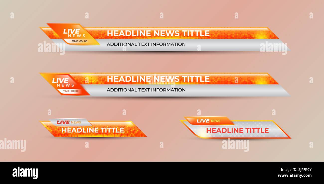 Broadcast news lower third modern banner template for television, video ...