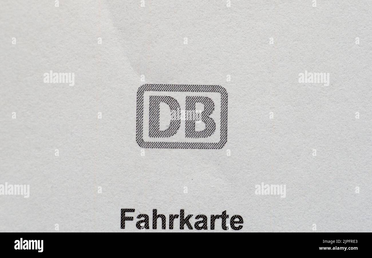 BERLIN, GERMANY - CIRCA AUGUST 2022: Deutsche Bahn sign on German train ...