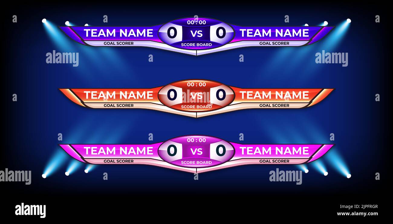 Scoreboard Broadcast Graphic and Lower Thirds Template for soccer and ...