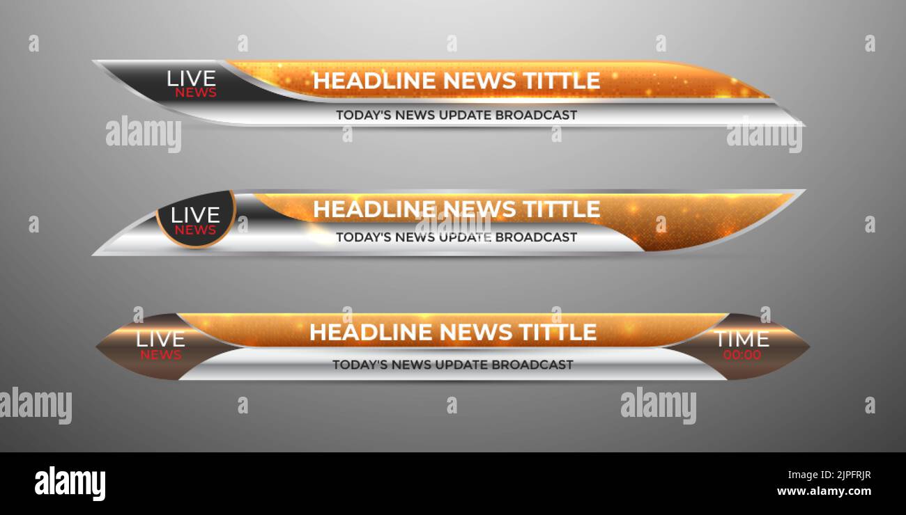 Broadcast news lower third modern banner template for television, video ...