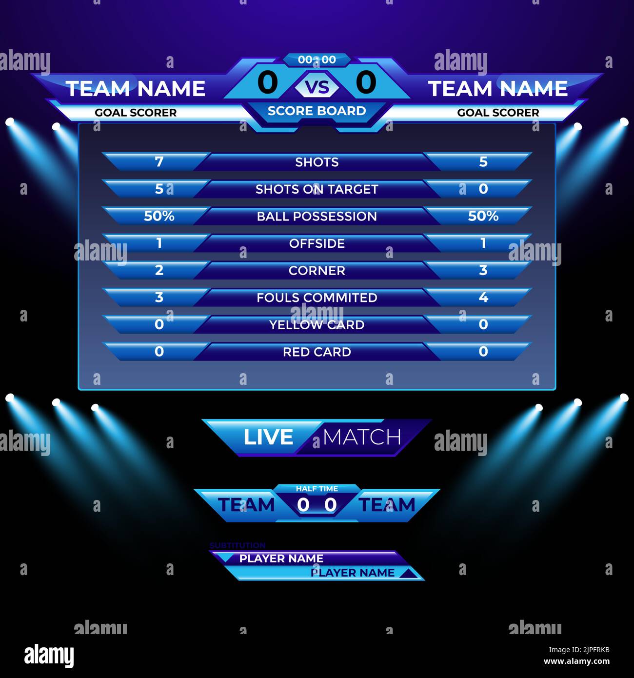 Scoreboard broadcast statistic for soccer football league world ...