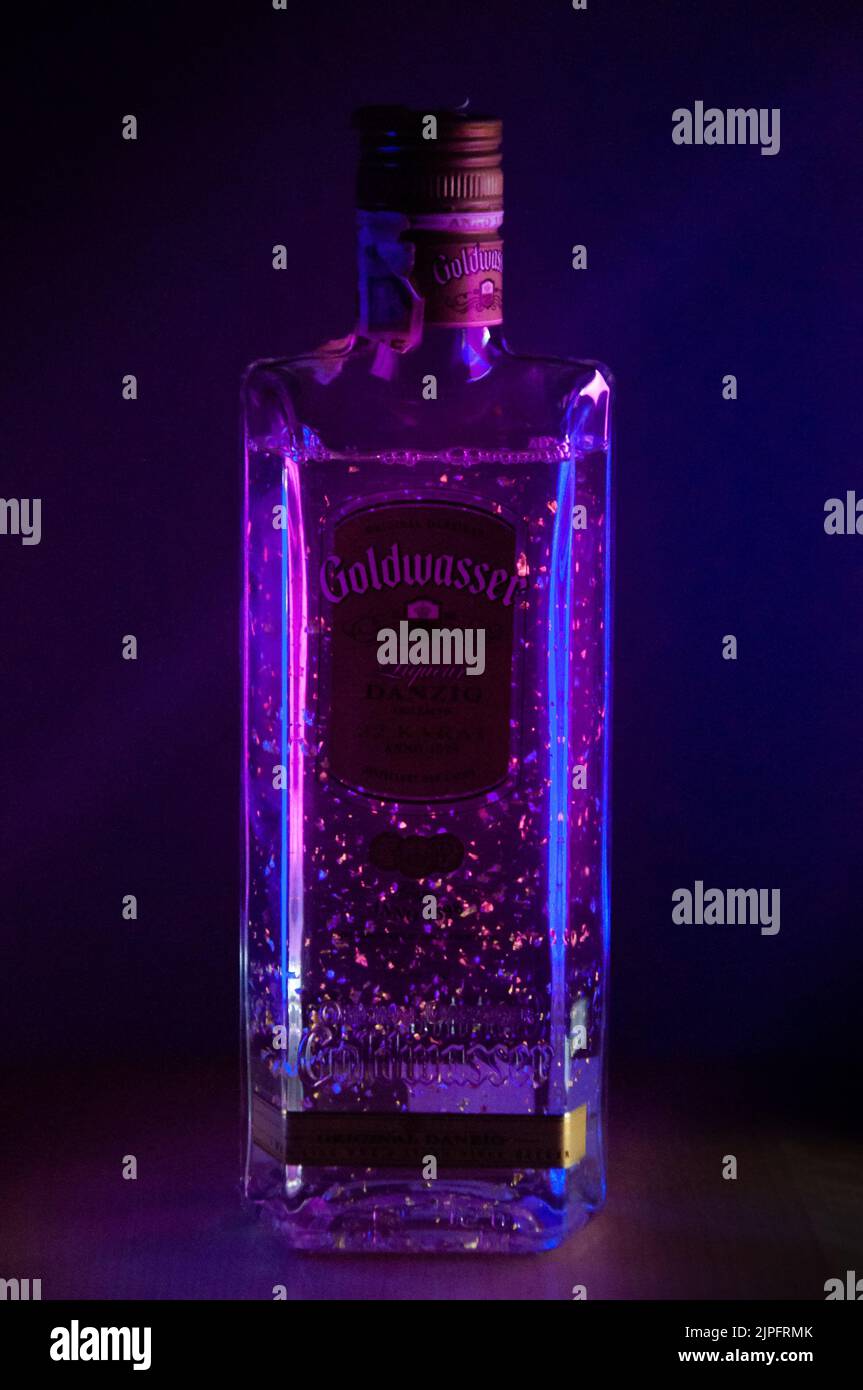 Illuminated Bottle of Vodka with led lights Stock Photo - Alamy