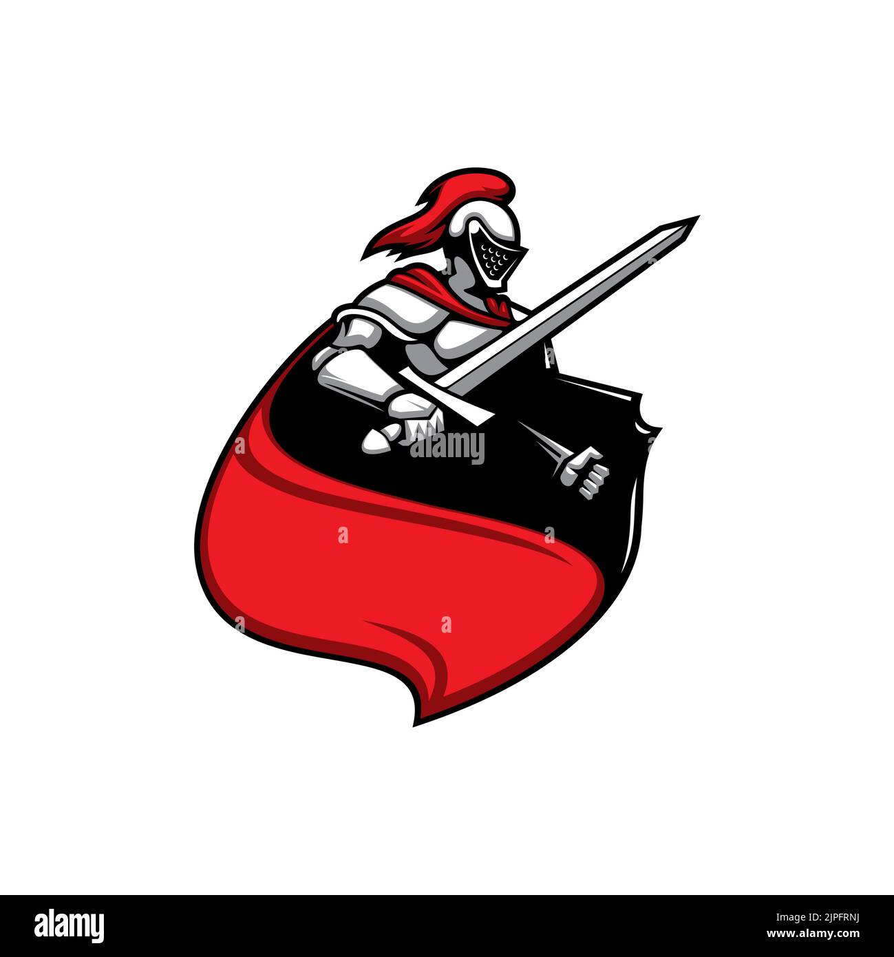 Italian noble knight, hero in mask fighting at battle isolated Templar ...