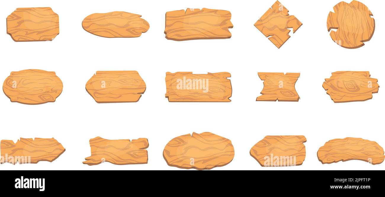 Old west wood board set. Wooden signboards or wood plank for banners or ...