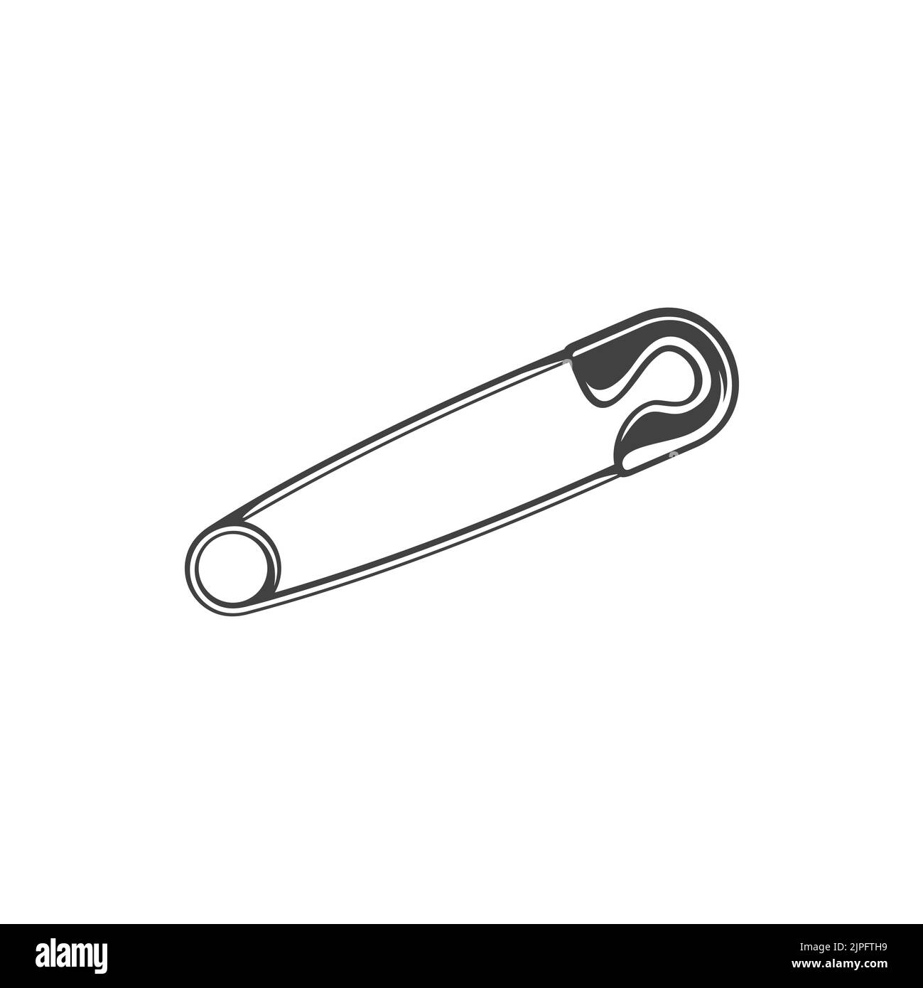 Closed safety pin isolated tailoring tool isolated monochrome icon ... Closed safety pin isolated tailoring tool isolated monochrome icon ...